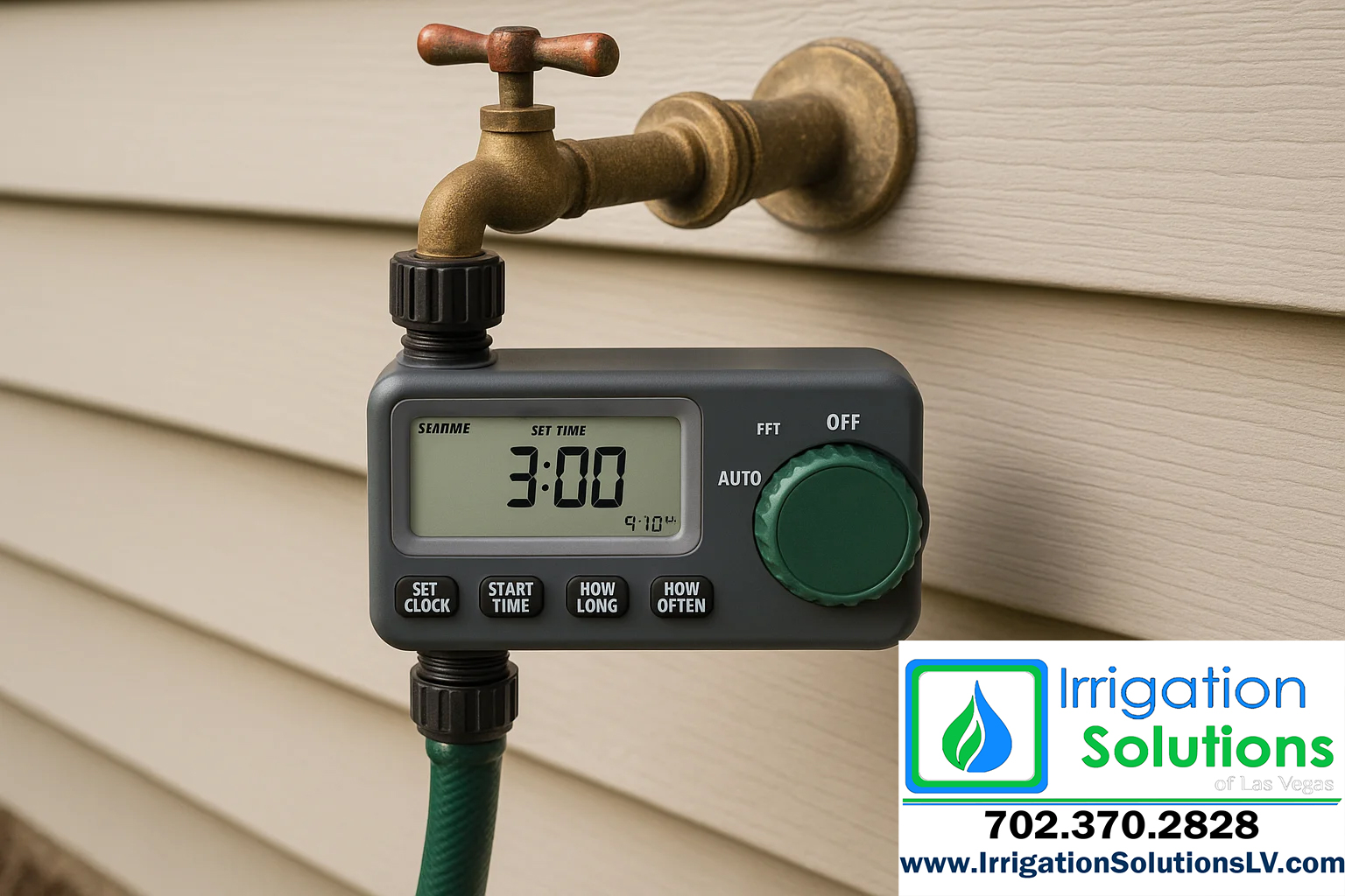 Irrigation timer on a hose bib